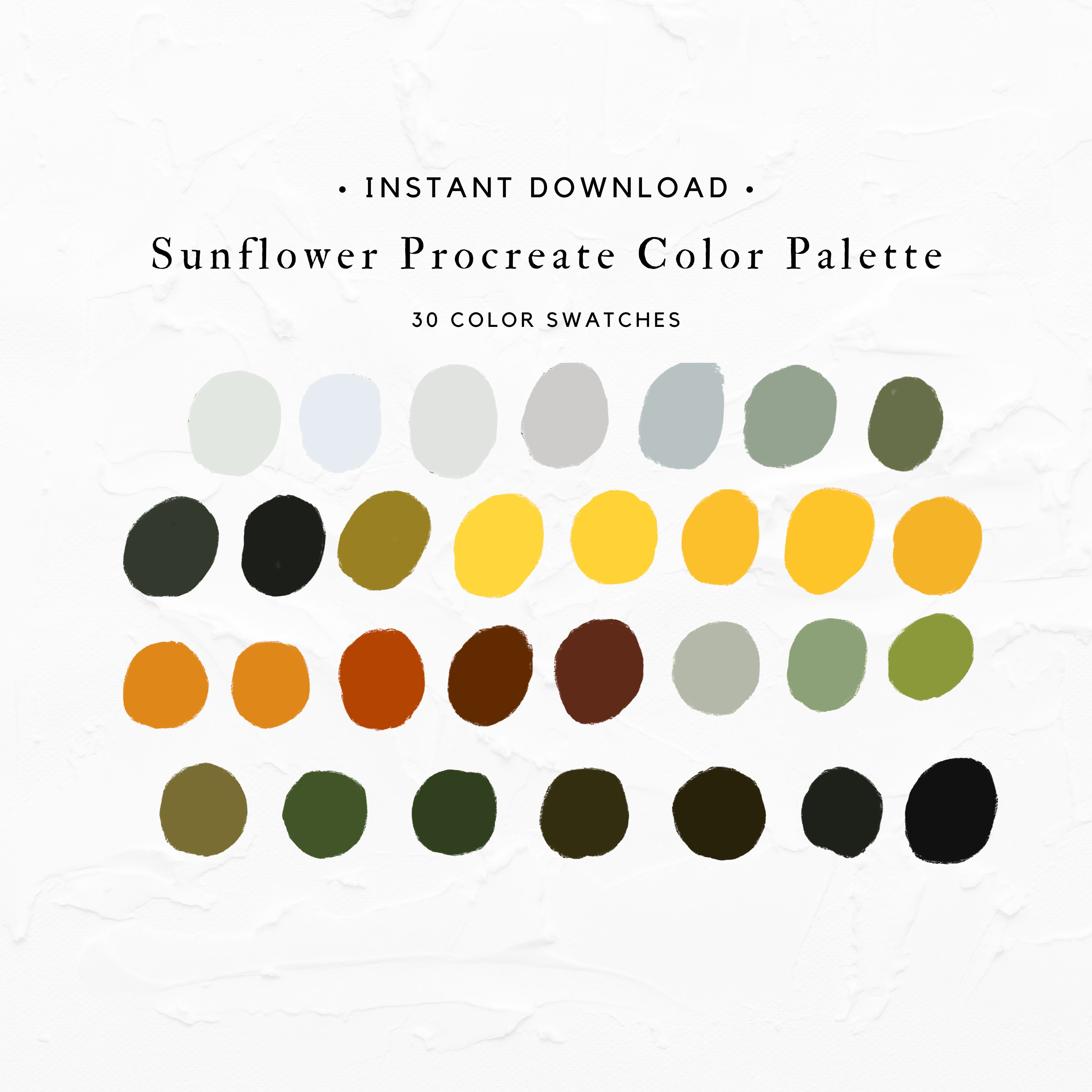 Sunflower Color Palette Procreate Palette Instant Download iPad ...
