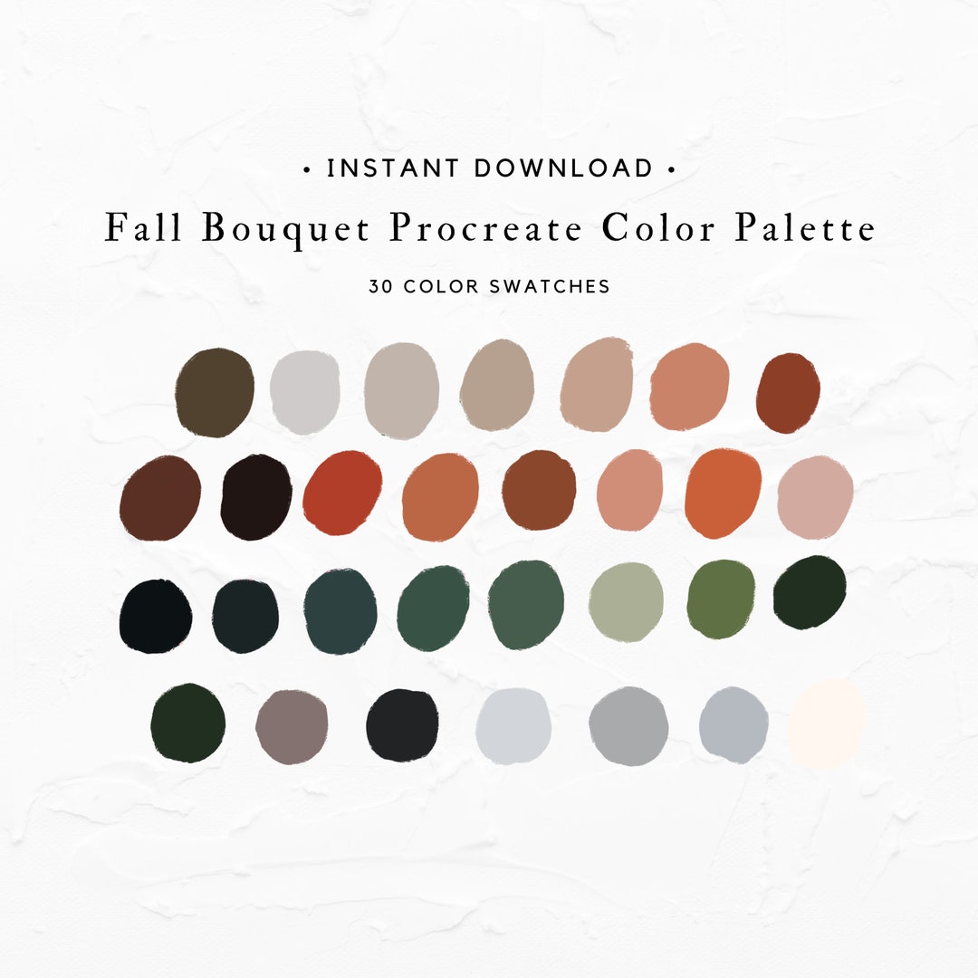 Fall Bouquet Color Palette Procreate Palette Instant Download iPad ...