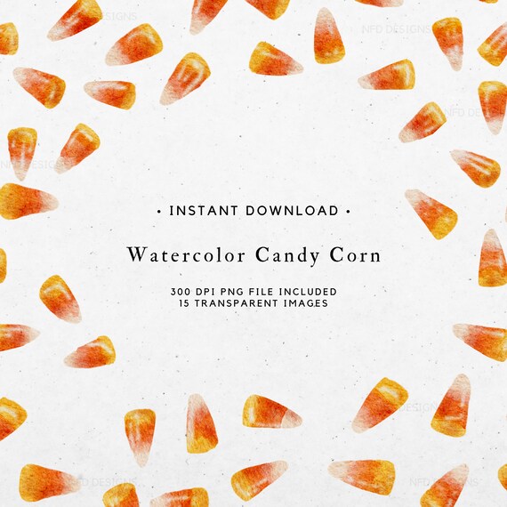 Watercolor Candy Corn Halloween Candy PNG Candy Clipart | Etsy