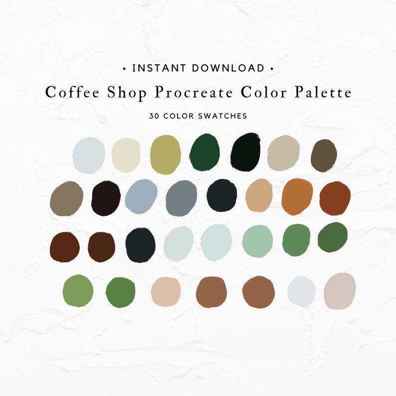 Coffee Shop Color Palette Procreate Palette Instant Download iPad ...
