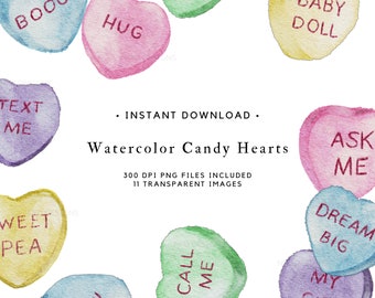 Valentine's Day Clipart, Valentine's Day Candy Heart Clipart, Candy ...