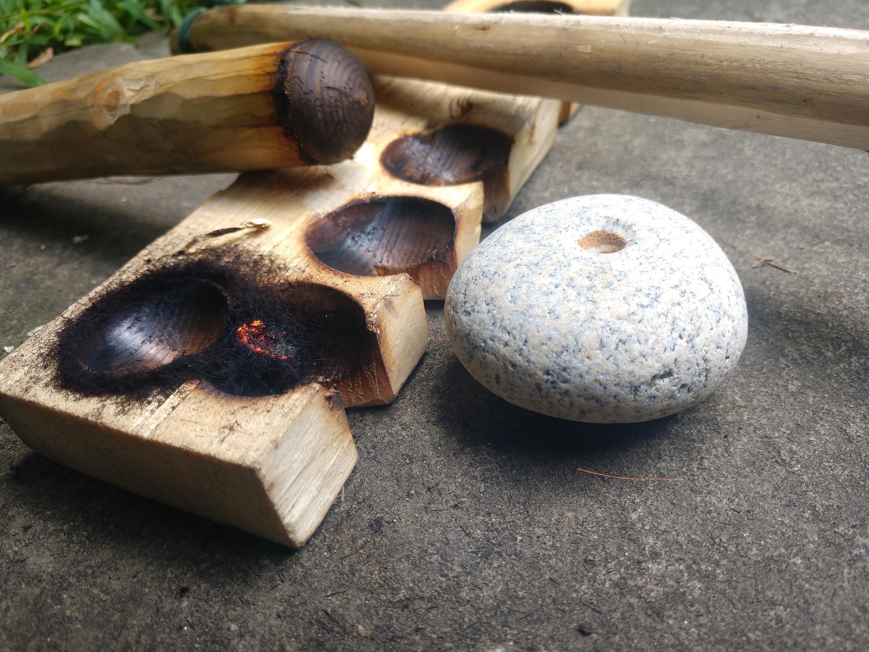 Stone Bowdrill Handholds Friction Fire - Etsy