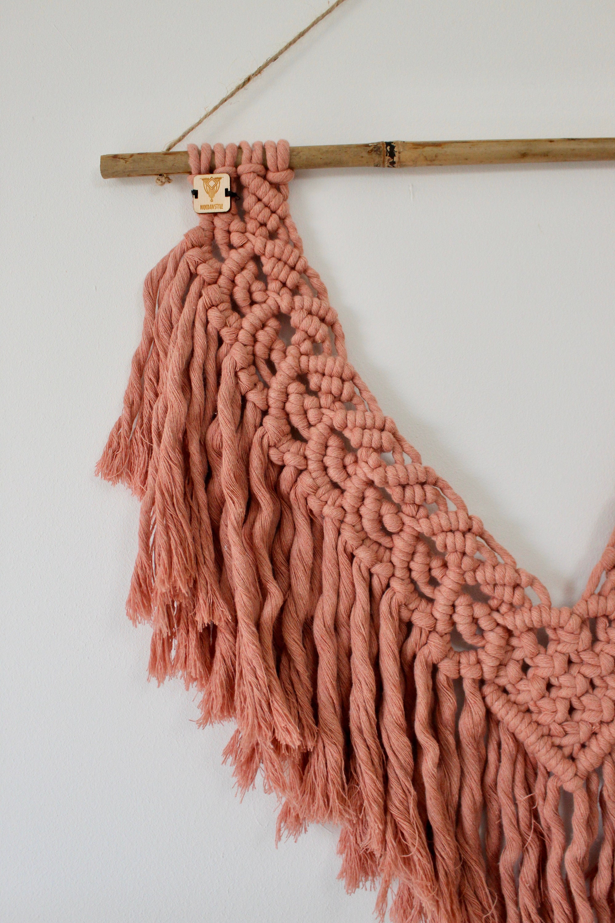 Dusty Pink Macrame Handmade Wall Hanging Made of Soft Pink - Etsy