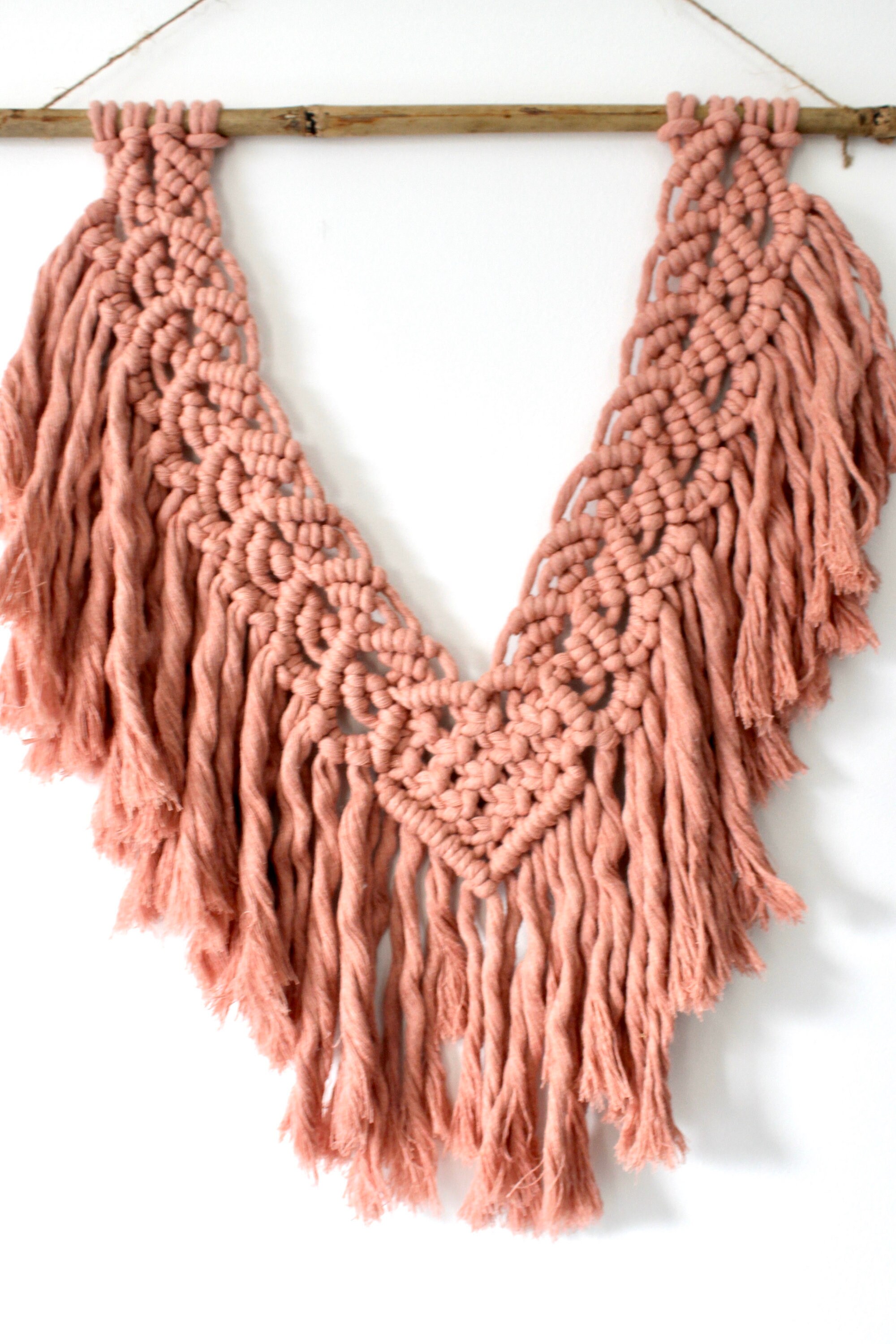 Dusty Pink Macrame Handmade Wall Hanging Made of Soft Pink - Etsy