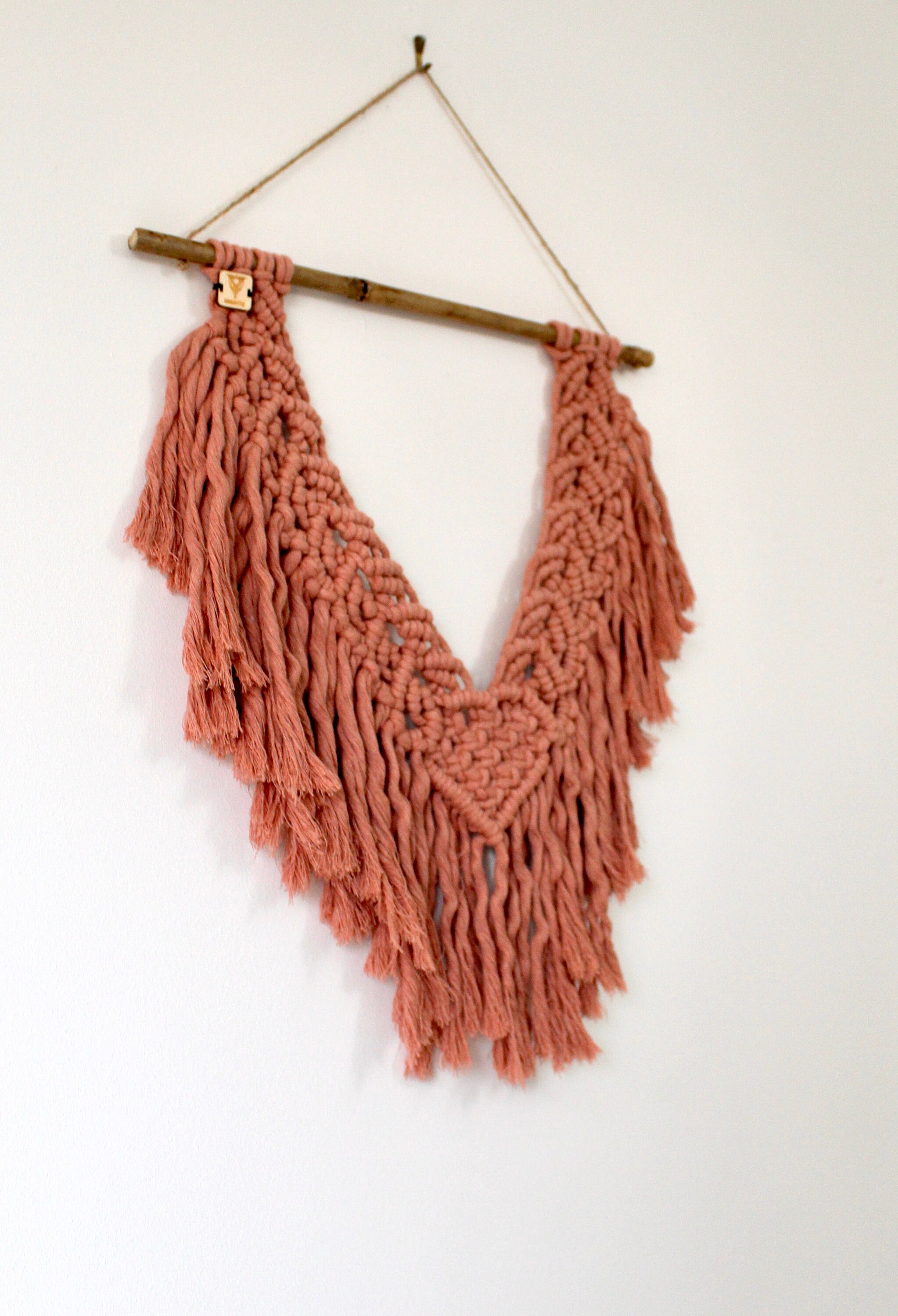 Dusty Pink Macrame Handmade Wall Hanging Made of Soft Pink - Etsy