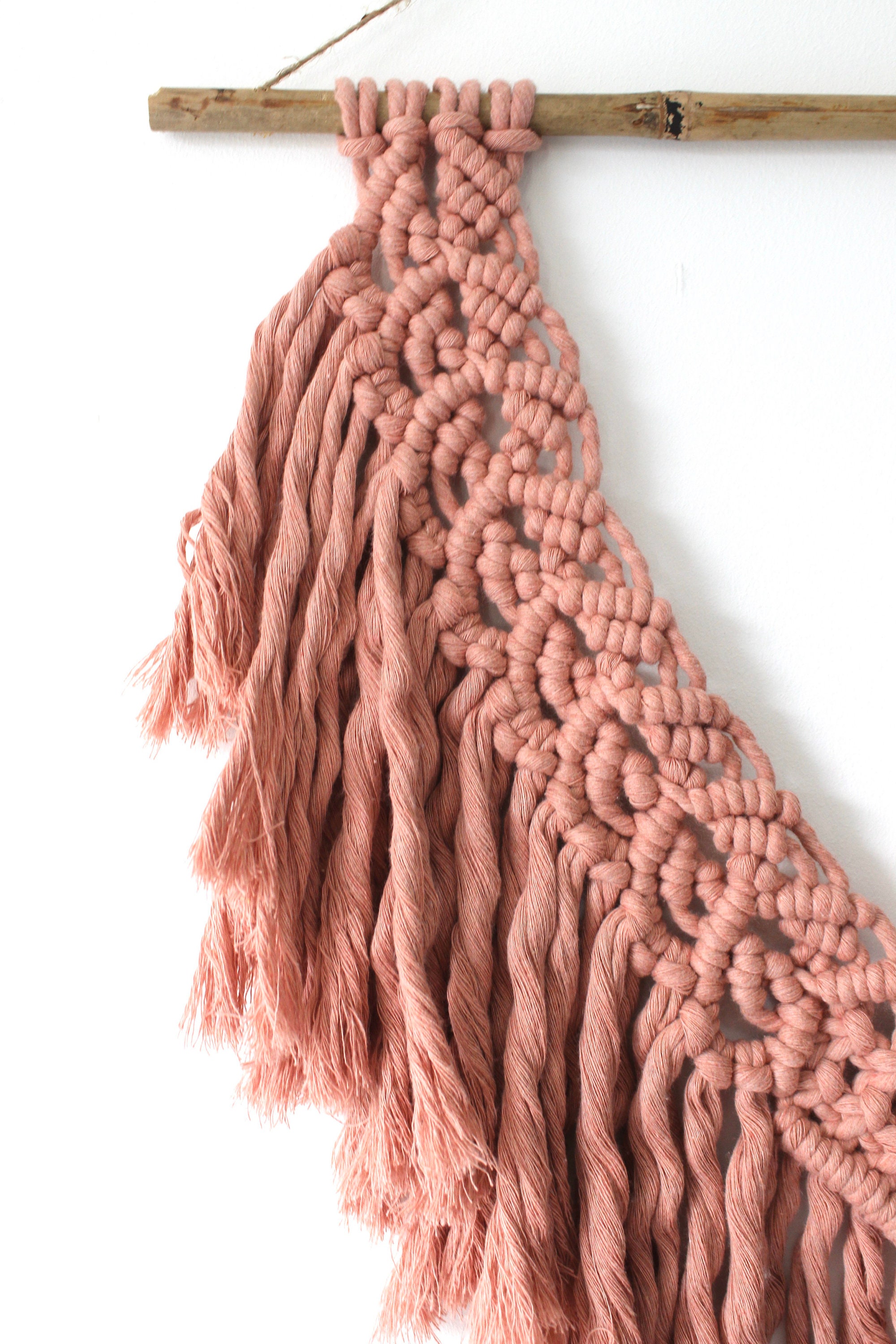 Dusty Pink Macrame Handmade Wall Hanging Made of Soft Pink - Etsy