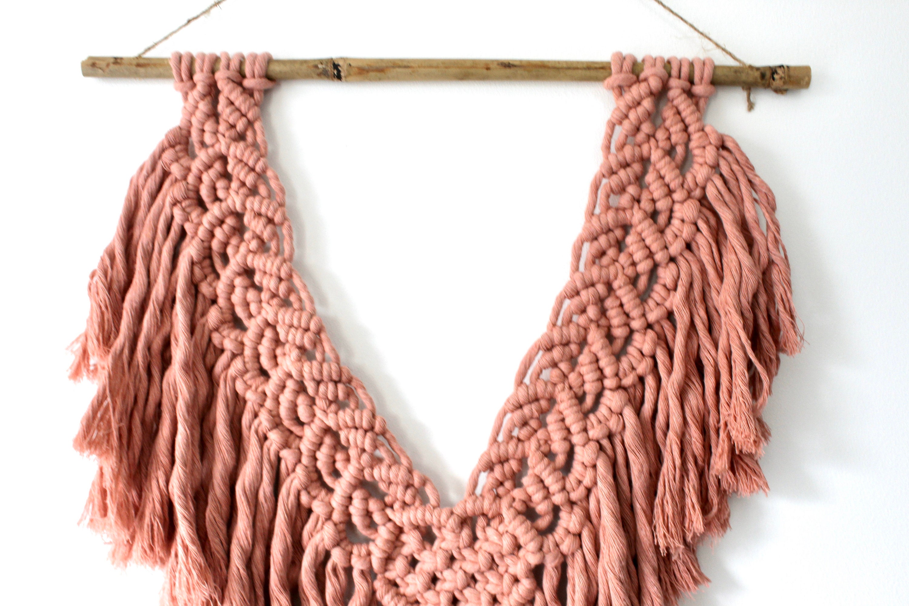 Dusty Pink Macrame Handmade Wall Hanging Made of Soft Pink - Etsy