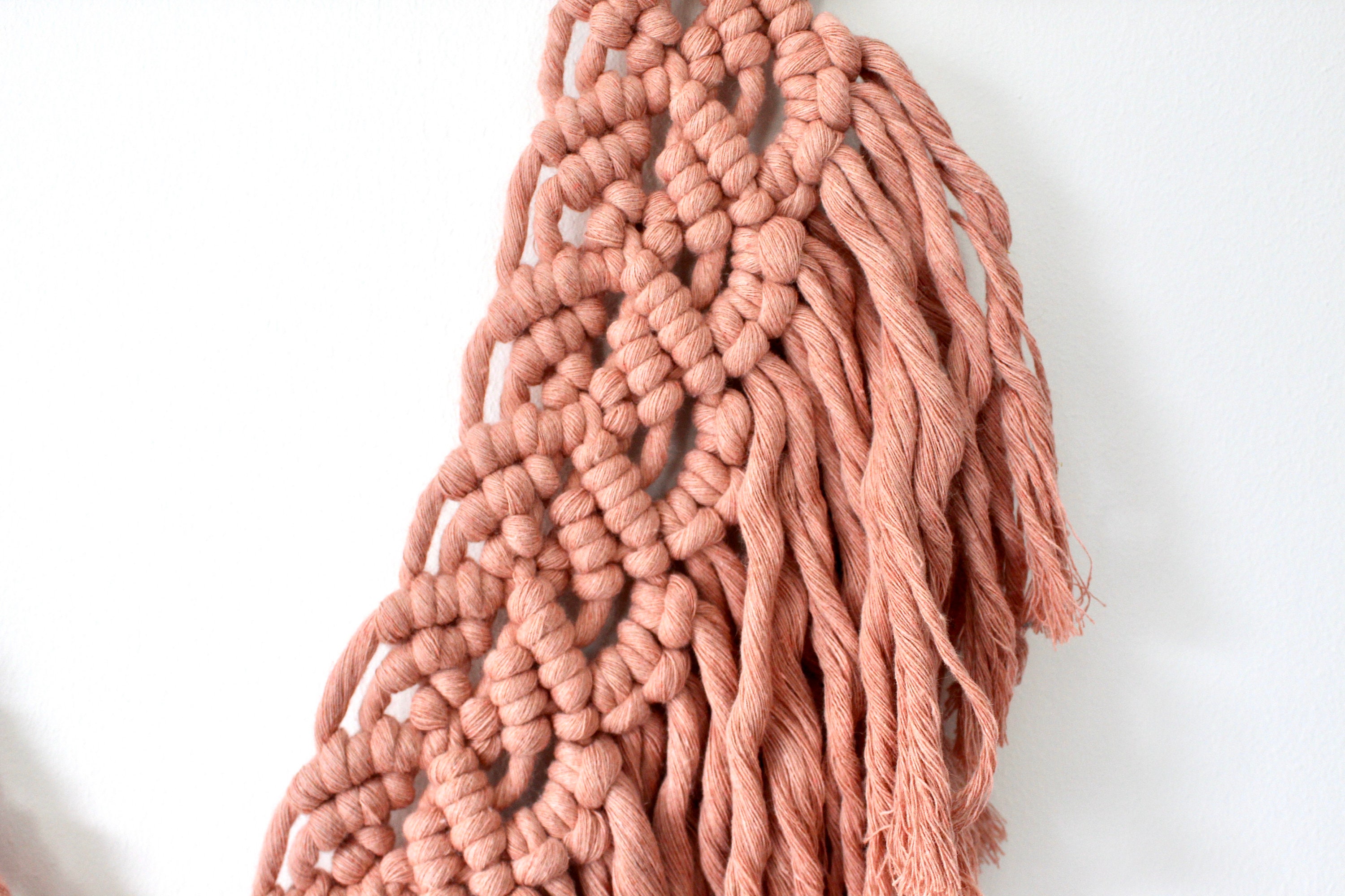 Dusty Pink Macrame Handmade Wall Hanging Made of Soft Pink - Etsy