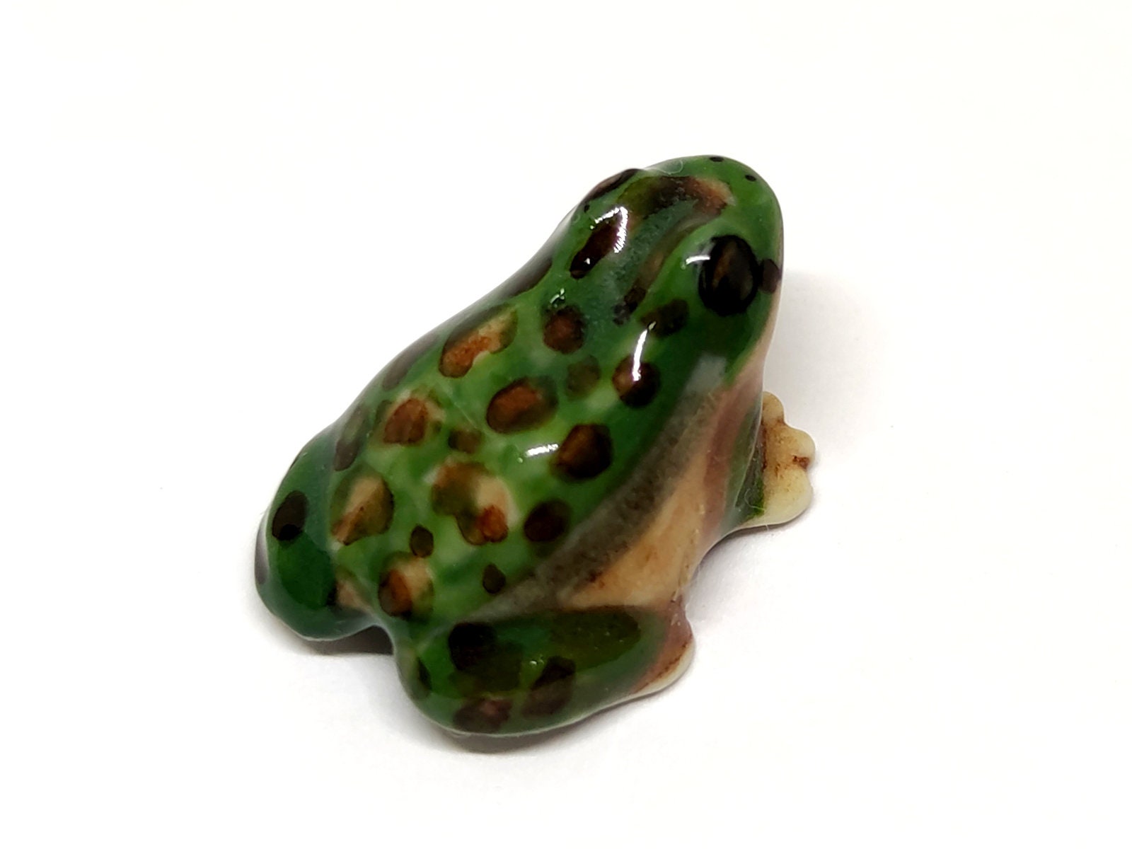 Frog Micro Tiny Dollhouse Figurines Ceramic Hand Painted Animals ...