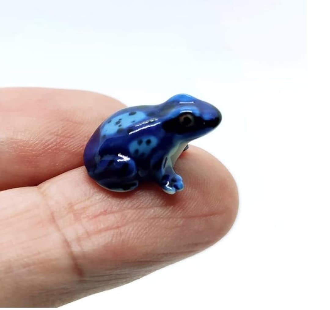 Frog Micro Tiny Dollhouse Figurines Ceramic Hand Painted Animals ...
