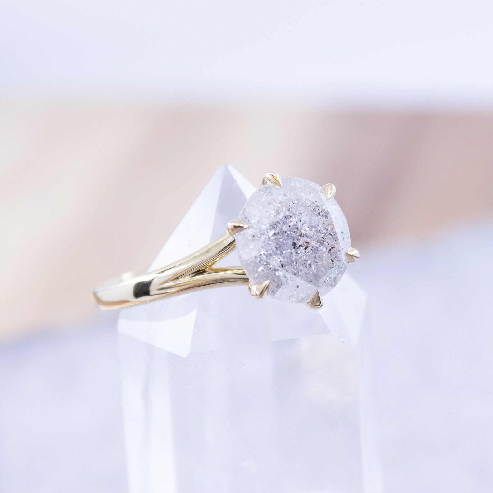 3.24ct Brilliant Round Cut Icy White Diamond Engagement Ring, Custom ...