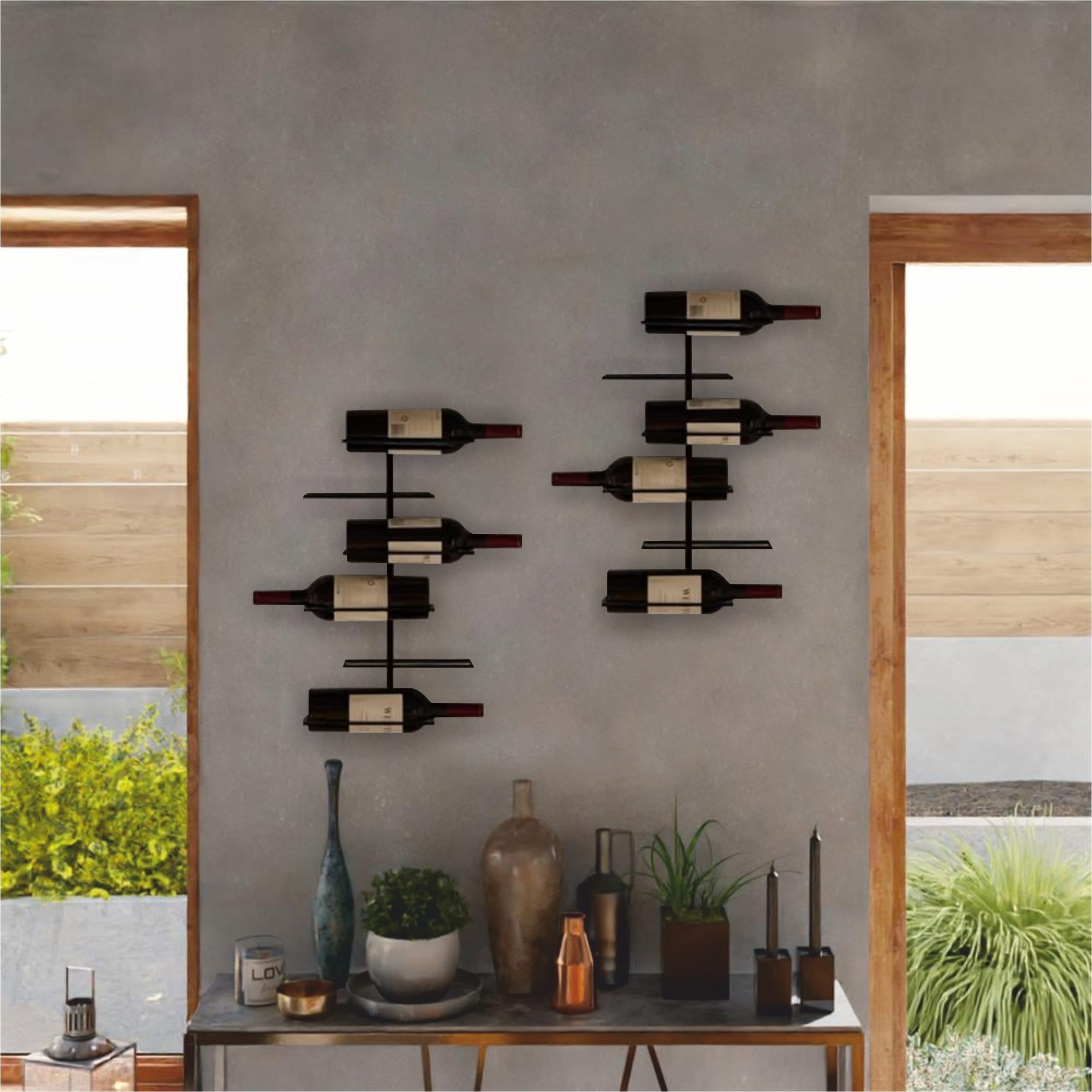 Wine Rack-modern Metal Wall-mounted 6-bottle Minimalist Design - Etsy