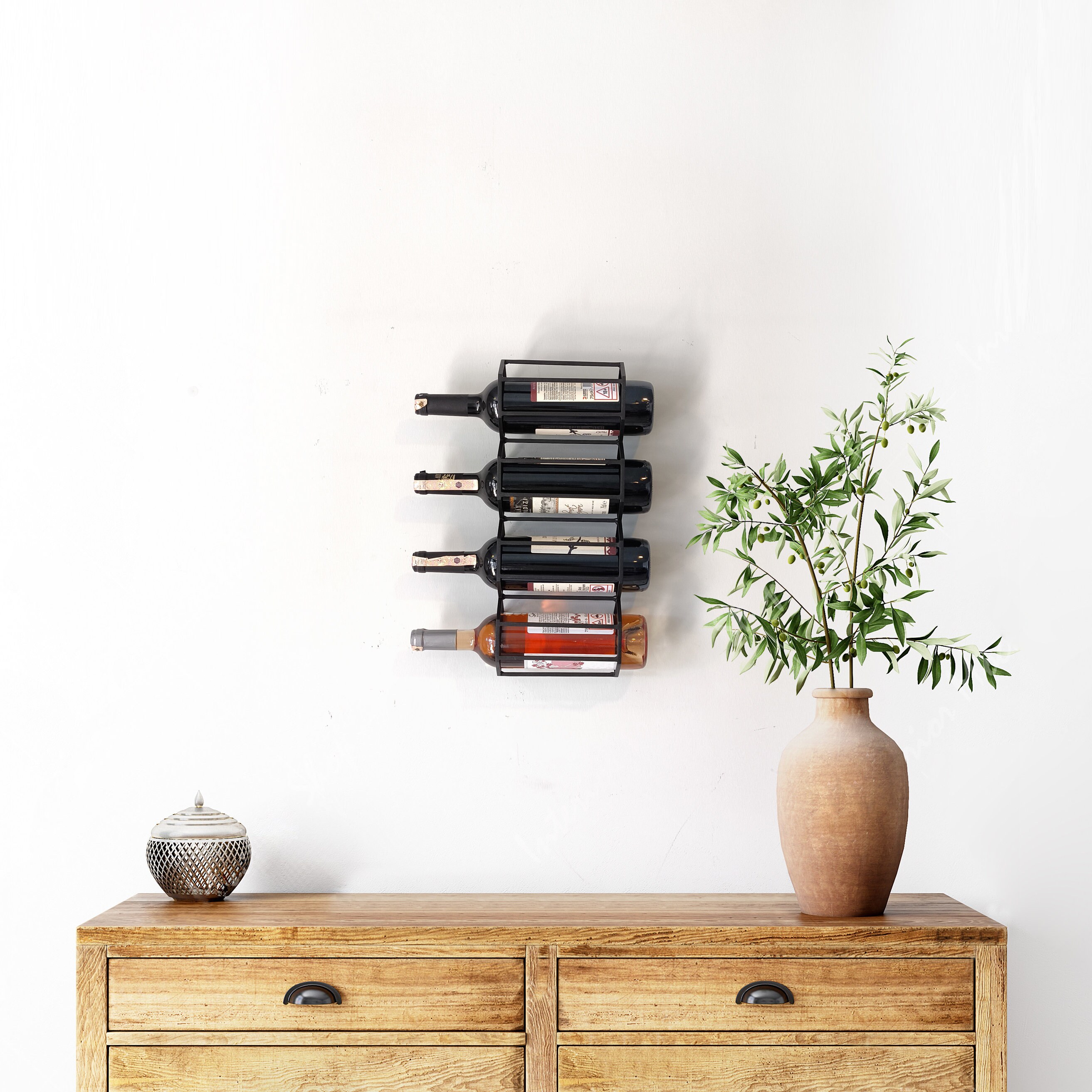 Aesthetic and Functional Wall-mounted Hexagonal Wine Rack Modern Wine ...