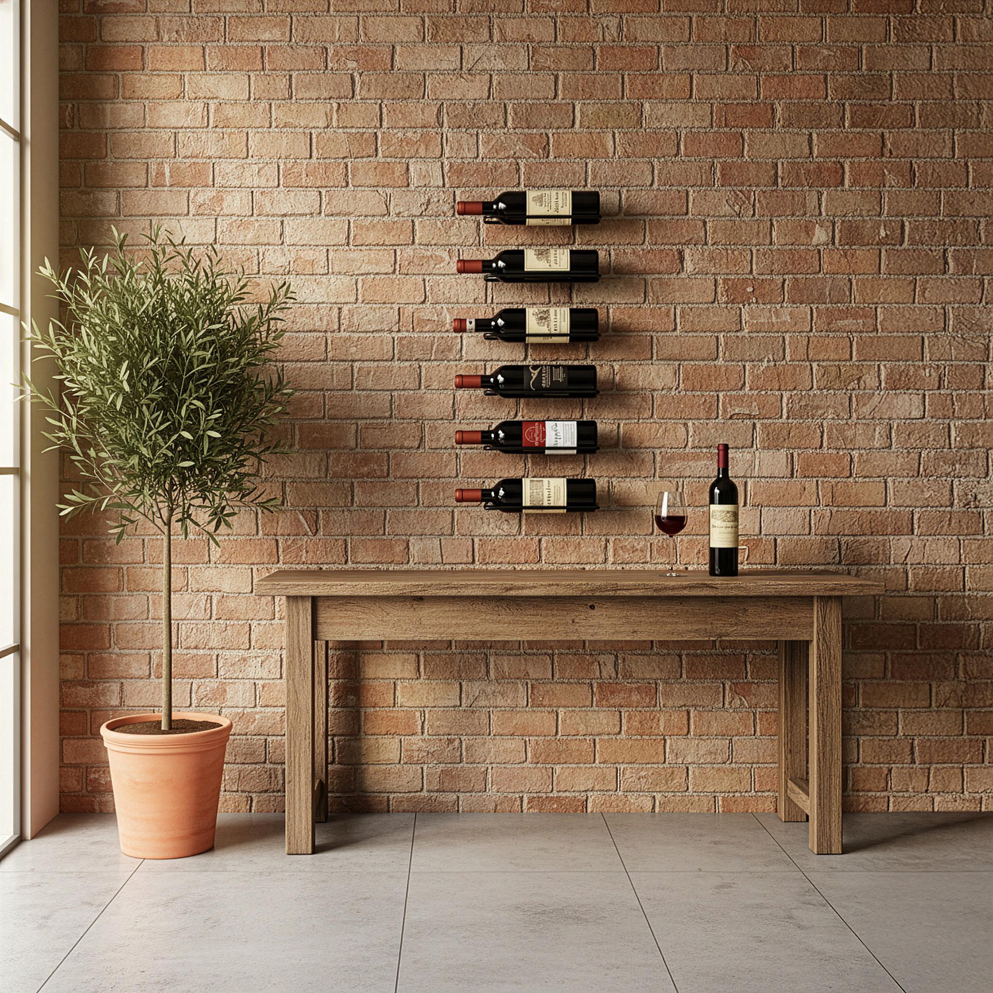 Metal Wall Wine Rack Set – Modern Minimalist Bottle Display (6 Pcs) - Etsy