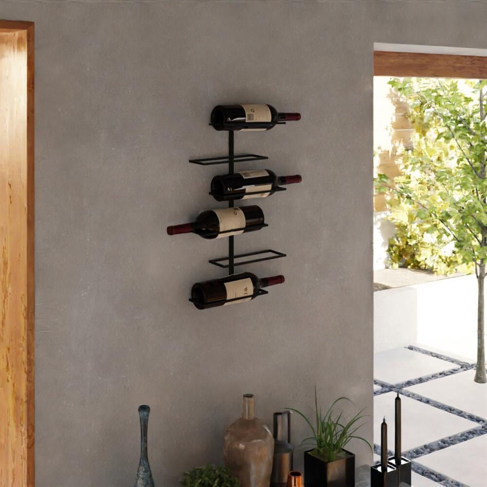 Wine Rack-modern Metal Wall-mounted 6-bottle Minimalist Design - Etsy