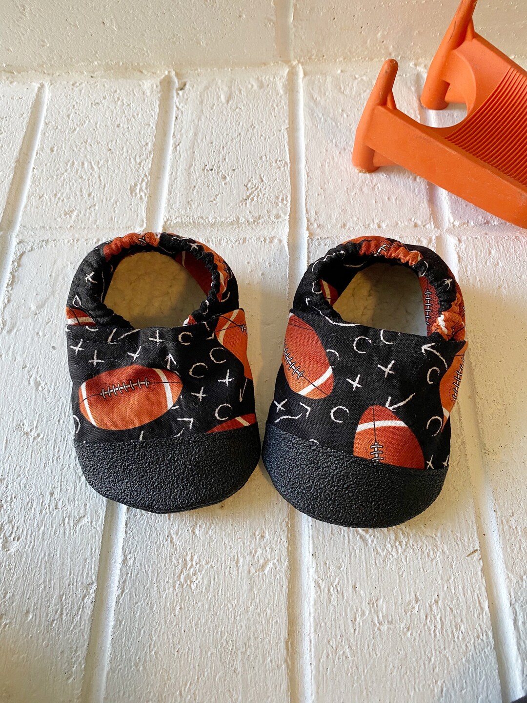 Football Baby Booties, Baby Outfit, Football Crib Shoes, Football Baby ...