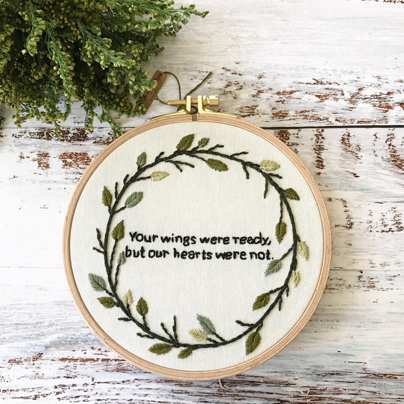 Custom Embroidery Hoop Art Positive Quote Embroidery - Etsy