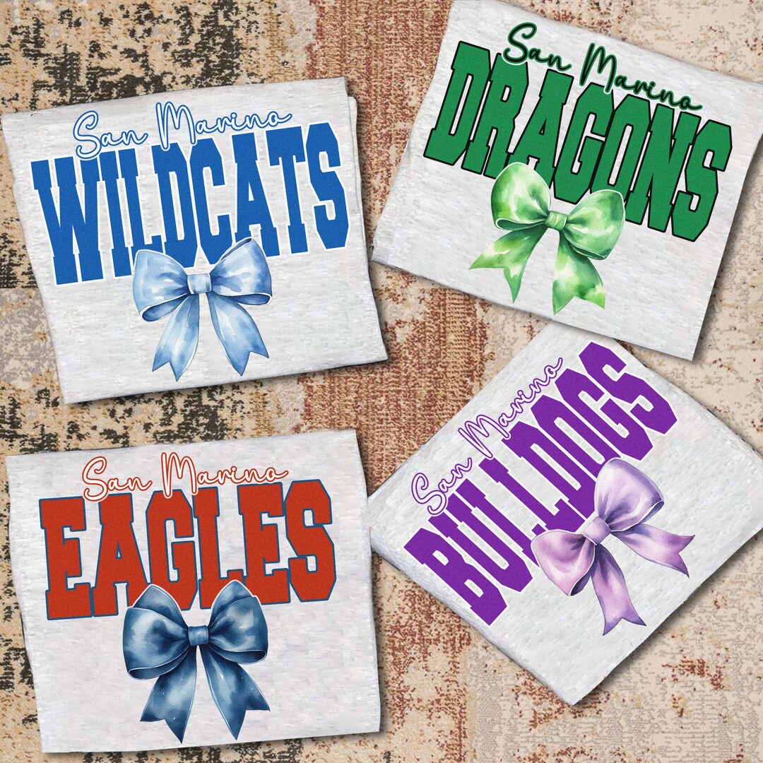 Custom Team Mascot Bow Shirt, School Spirit Mascot Tee, Football Sports ...