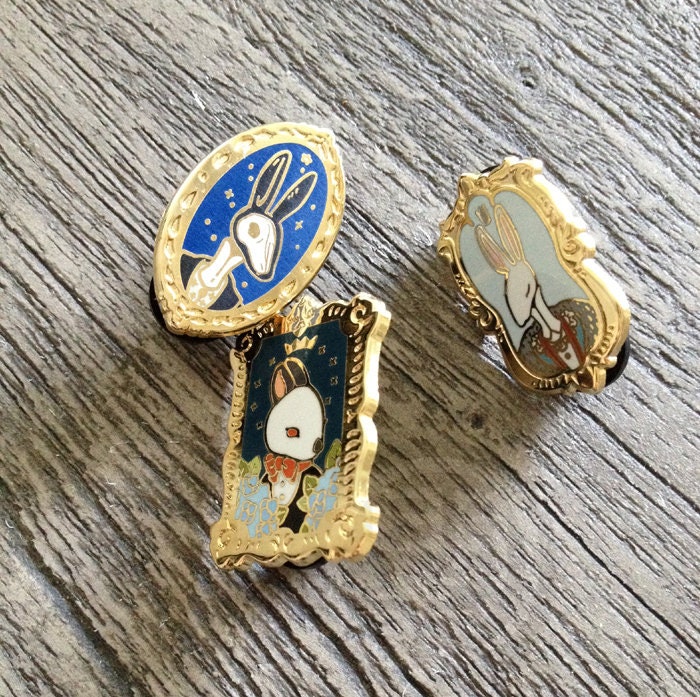 Portrait of a Royal Rabbit Series 1 Collectable Enamel Pin | Etsy