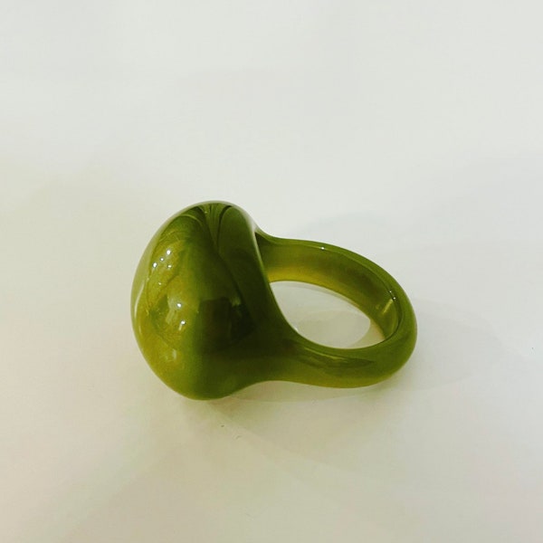 Green Resin Ring - Etsy