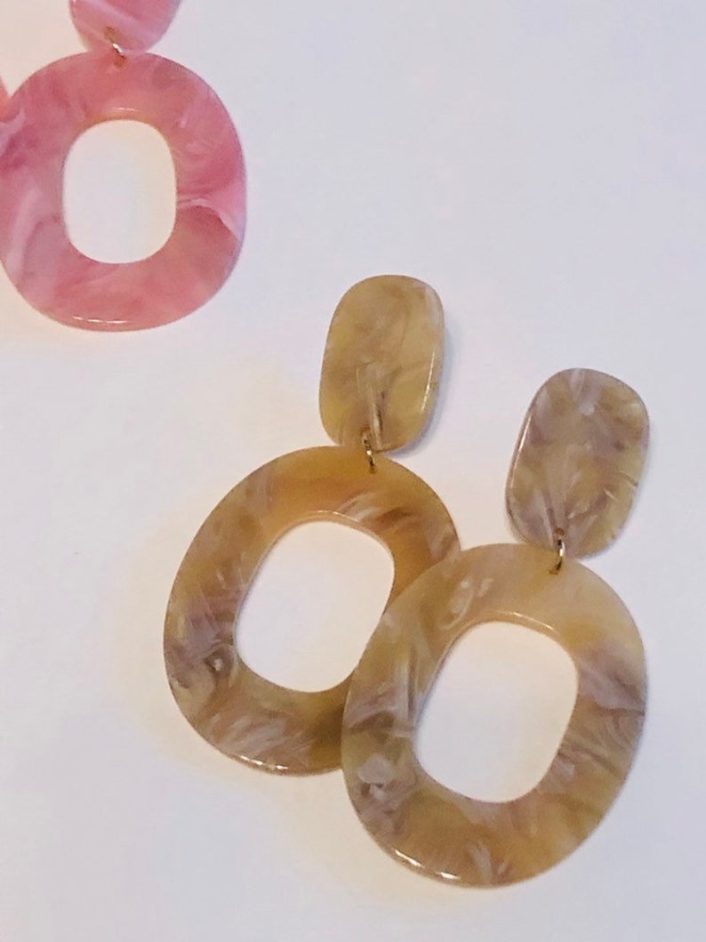 Tortioise shell earring Geometric dangle drop earrings | Etsy