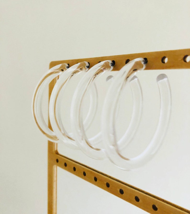 55mm Large Clear Lucite Hoop Earrings Transparent Hoop - Etsy