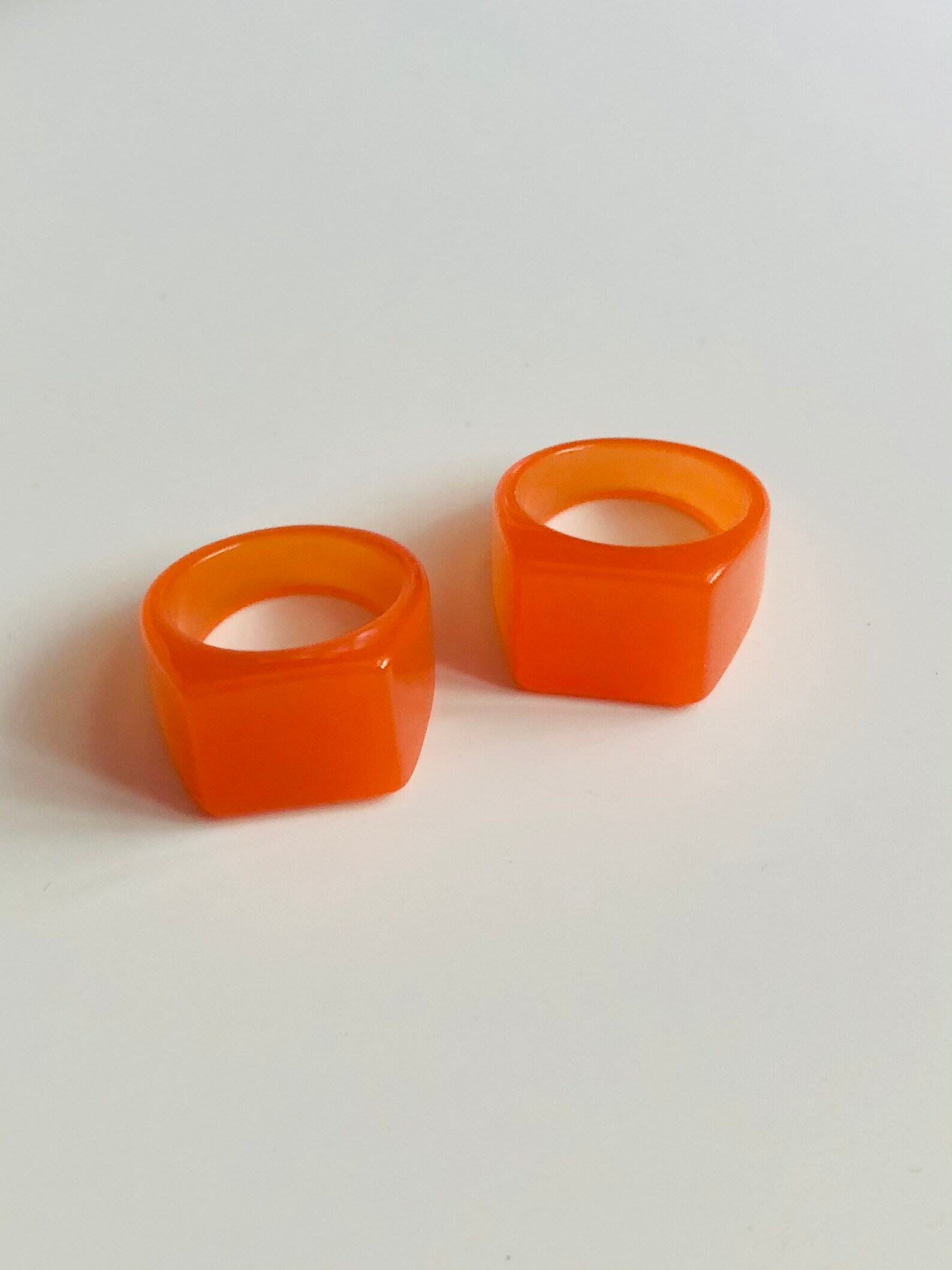 Orange Lucite Dome Ring, Jelly Orange Lucite Ring, Orange Lucite Ring ...