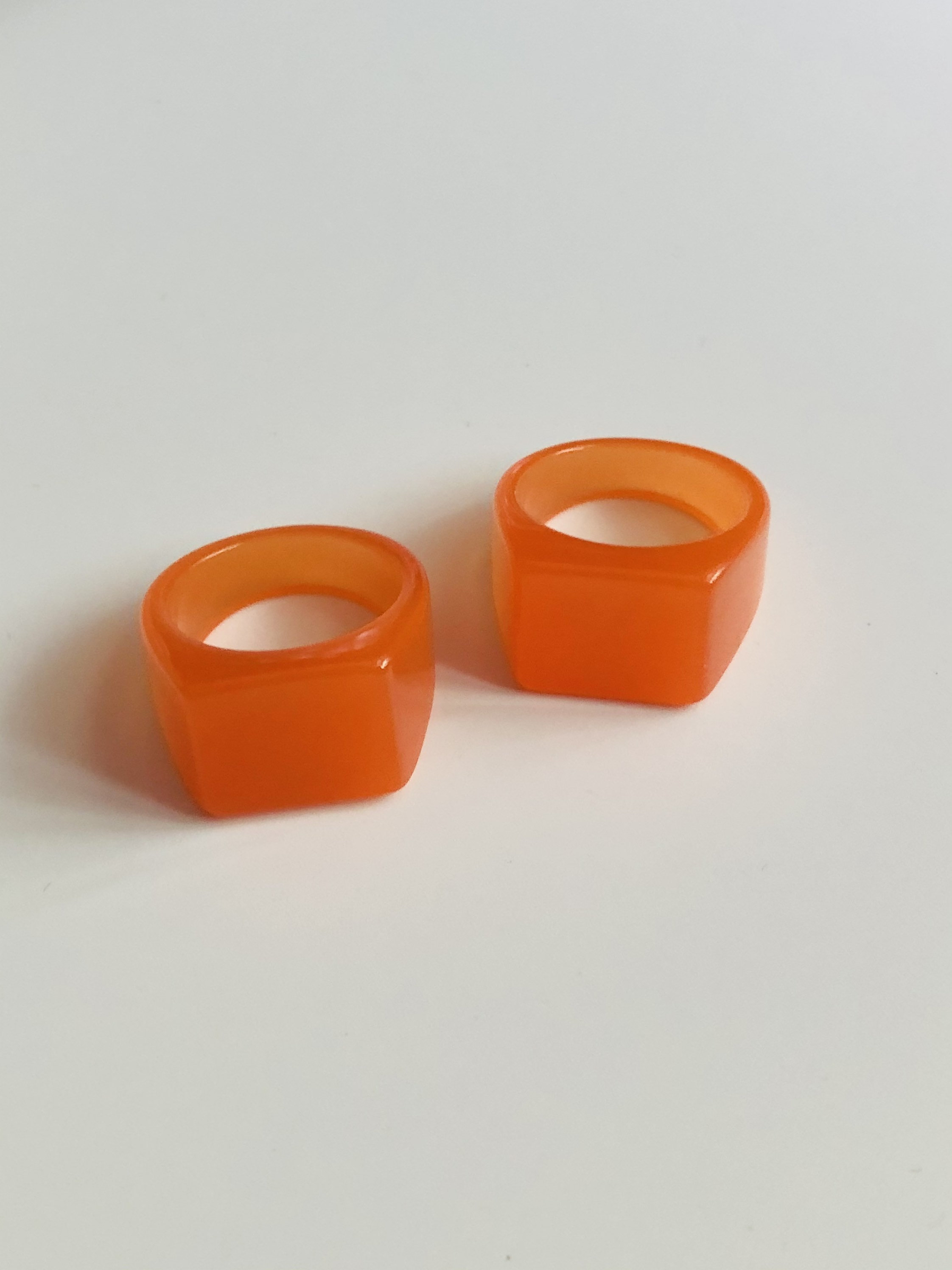 Orange Lucite Dome Ring, Jelly Orange Lucite Ring, Orange Lucite Ring ...