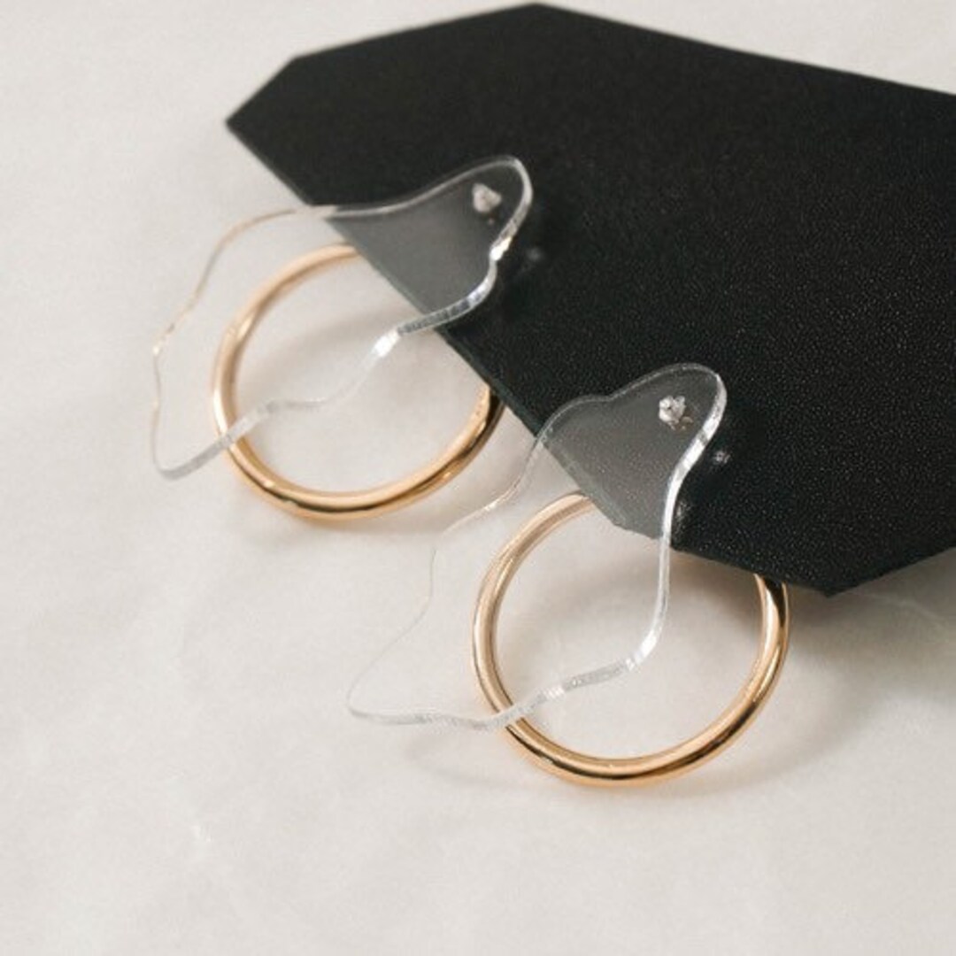 2 Way Clear Transparent Stud Earrings, Irregular Geometric Cut Lucite ...