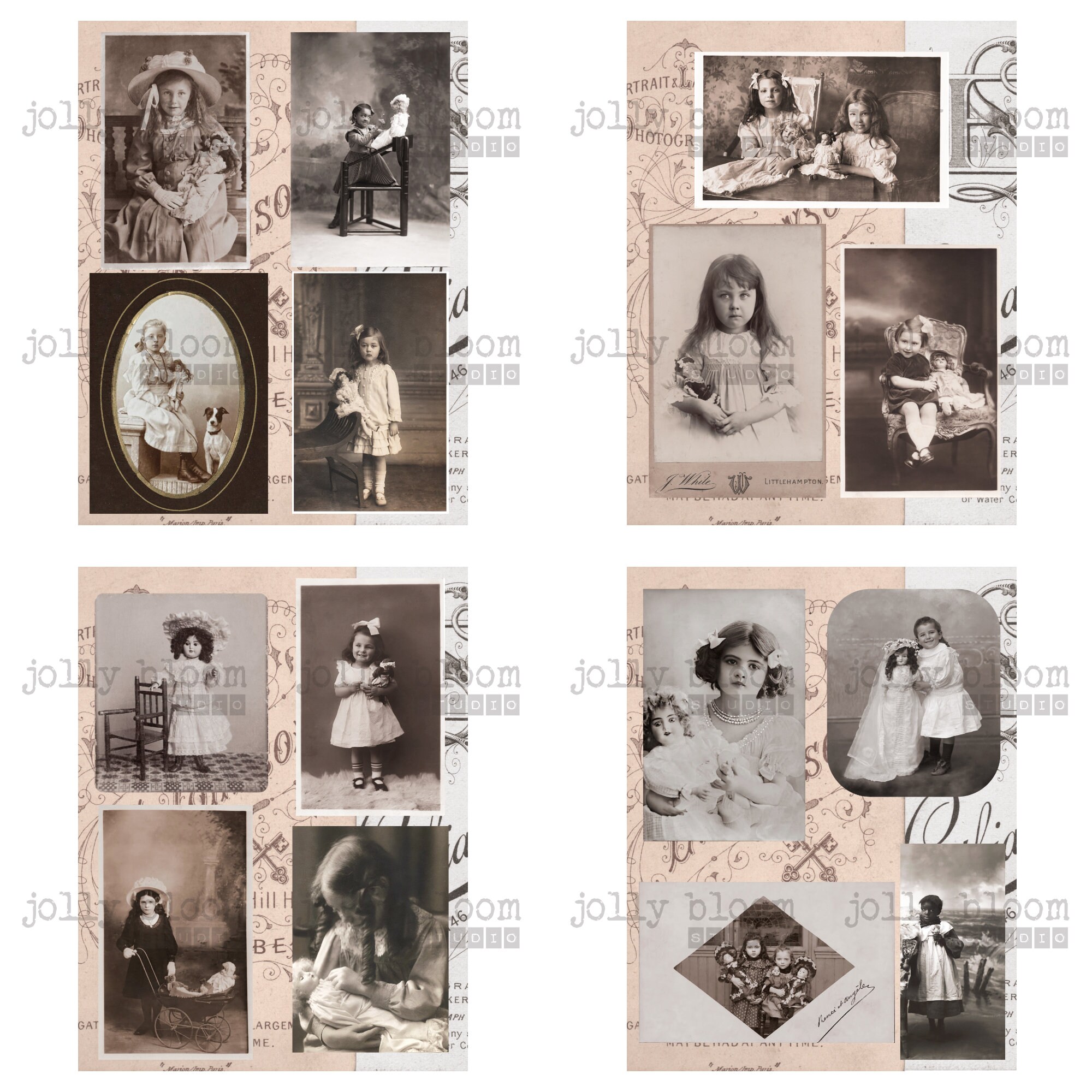 Favourite Doll Digital Photo Collection, Vintage Collage Sheets, Doll ...