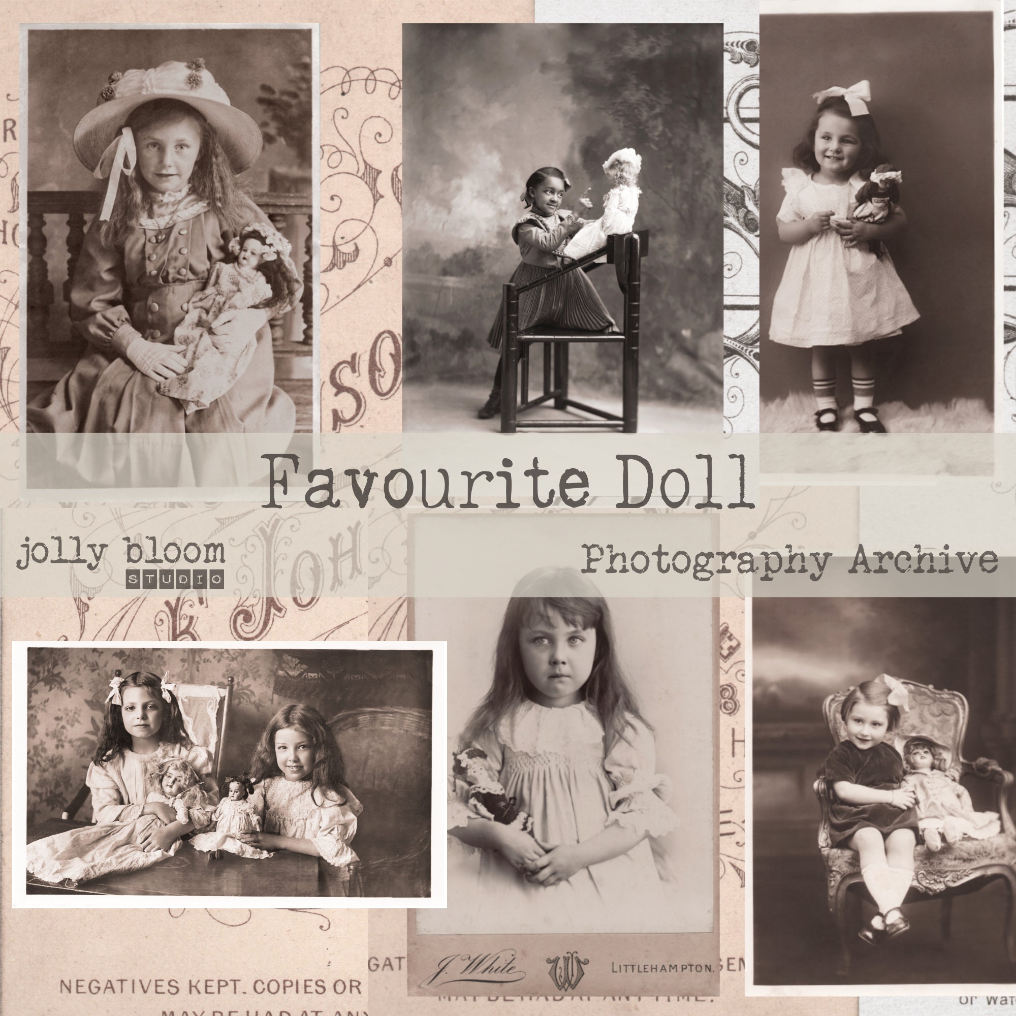 Favourite Doll Digital Photo Collection, Vintage Collage Sheets, Doll ...