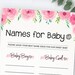 Names for Baby Baby Shower Game Memory Card Name - Etsy