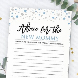 Advice for the New Mommy, Baby Shower Game Printable, Baby Shower ...