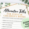 Alternative Titles for Children's Books, Baby Shower Game, Instant ...