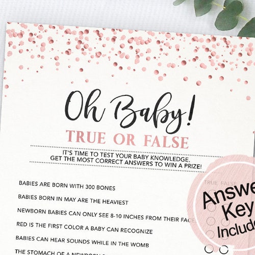 Oh Baby True or False Baby Shower Game Printable Oh Baby True - Etsy