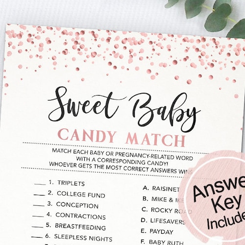 Sweet Baby Candy Match Baby Candy Game Baby Shower | Etsy