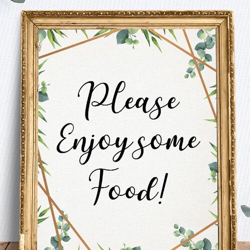 Please Enjoy Some Food Sign Baby Shower Sign Printable - Etsy