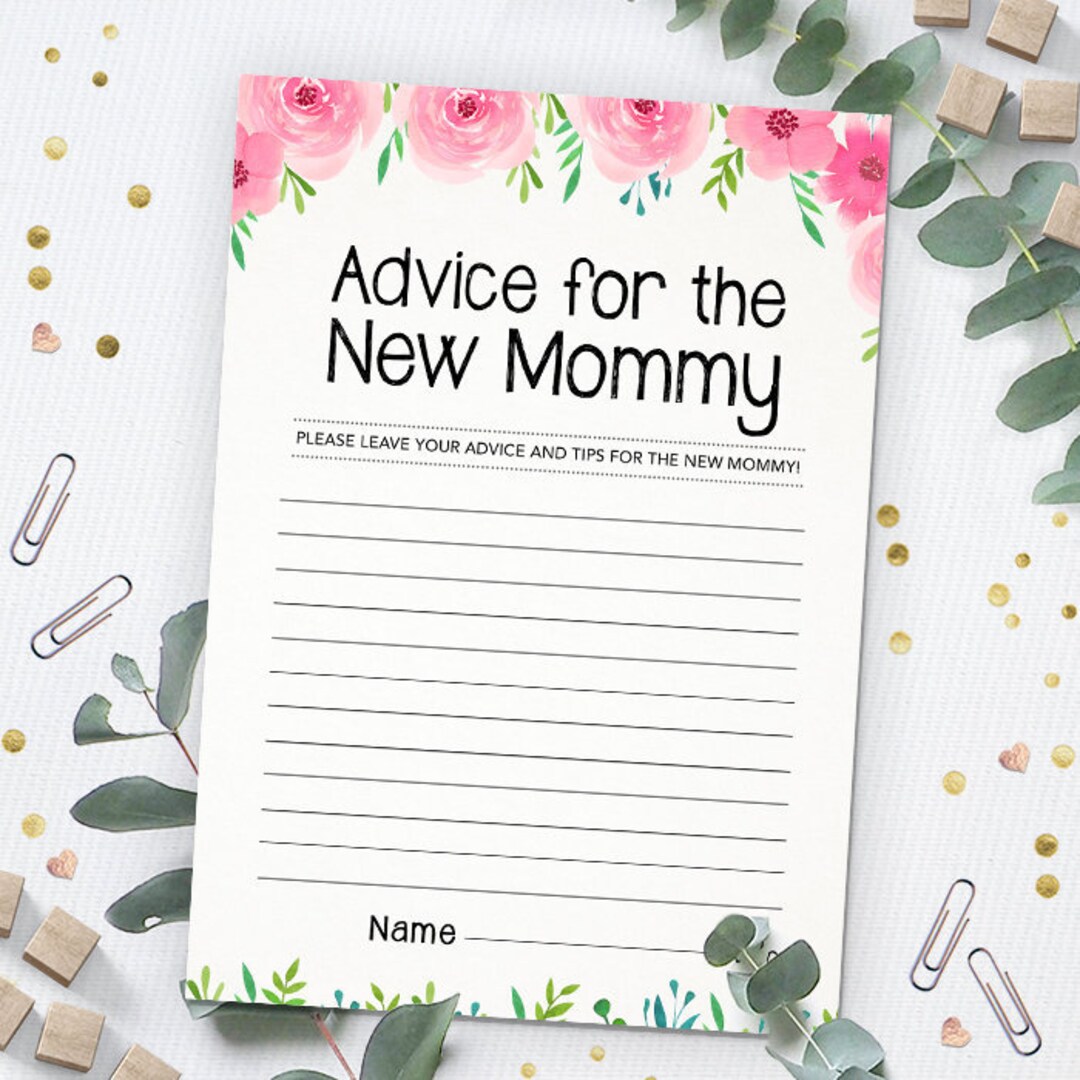 Advice for the New Mommy Baby Shower Game Printable Baby - Etsy