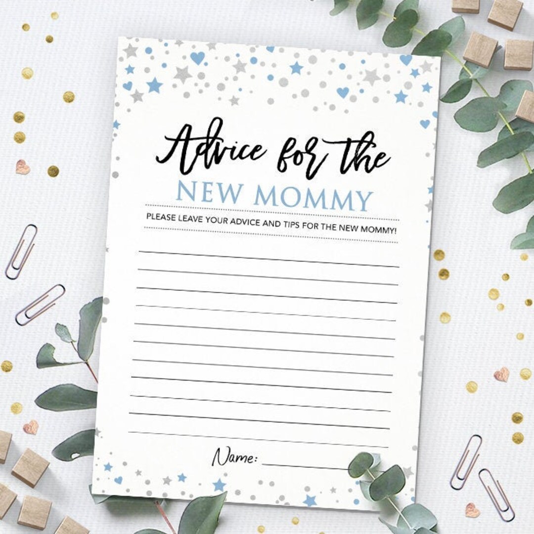Advice for the New Mommy, Baby Shower Game Printable, Baby Shower ...