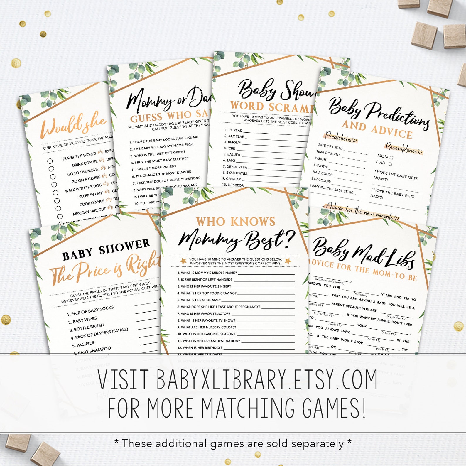 Baby Shower Crossword Puzzle Printable Baby Shower Game | Etsy