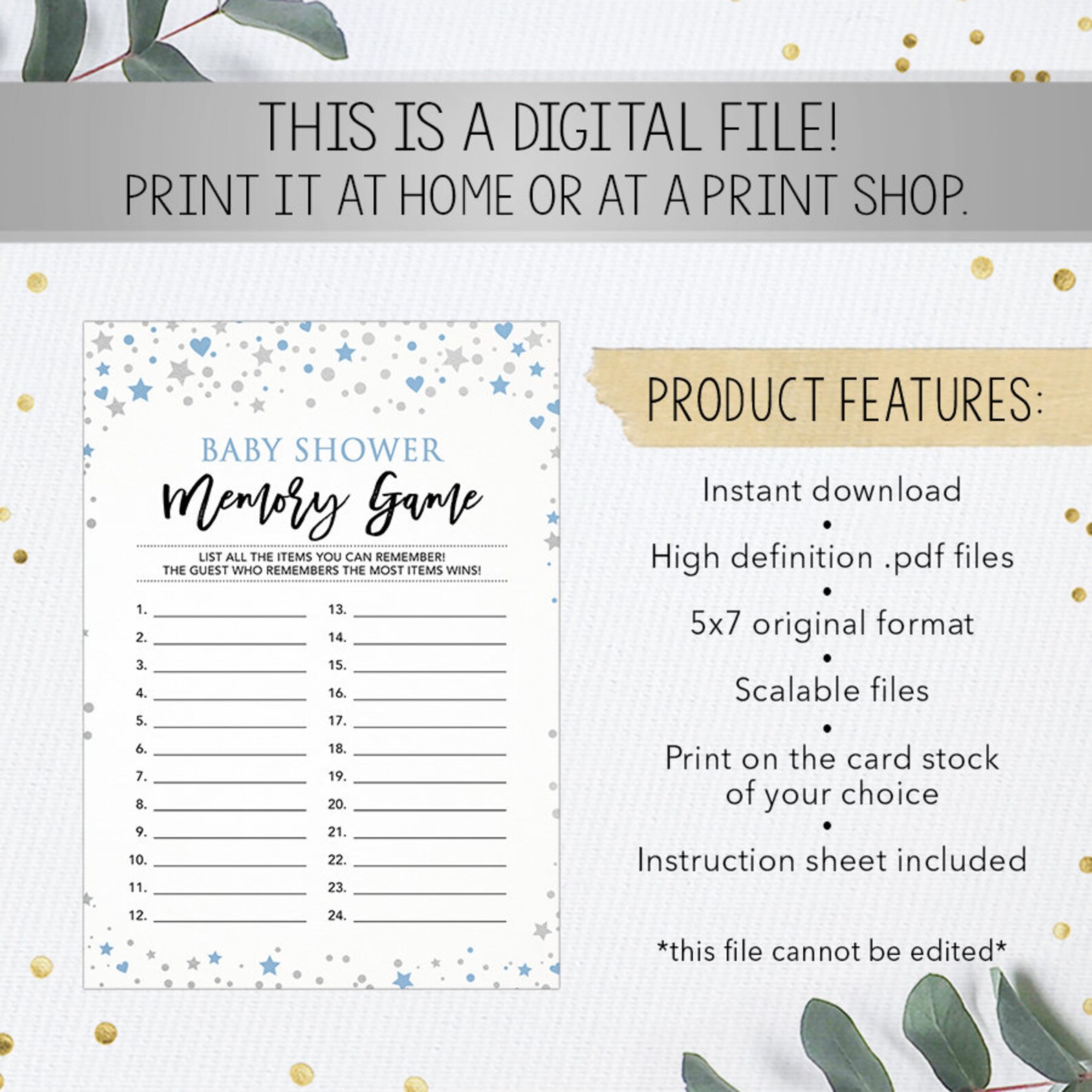 Baby Shower Memory Game Baby Shower Game Printable Memory - Etsy