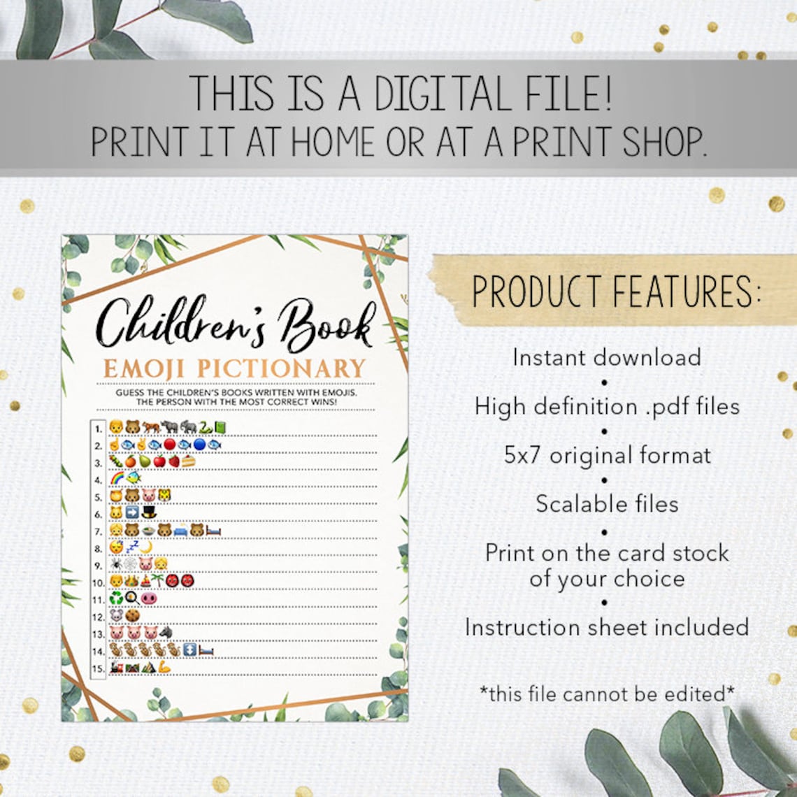 Children's Book Emoji Pictionary Emoji Game Baby Shower - Etsy