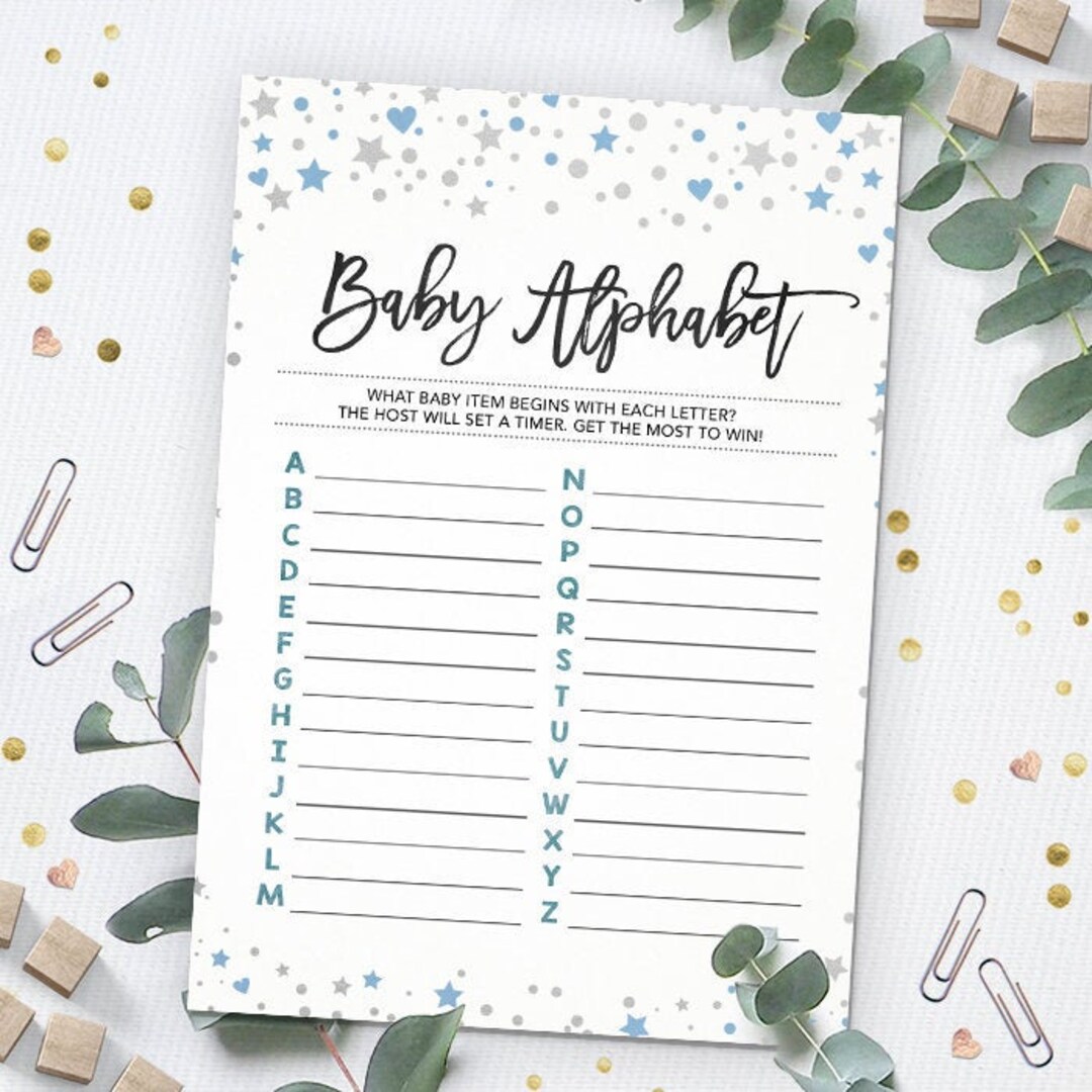 Baby Alphabet Game Baby ABC Baby Shower Game Printable Baby - Etsy