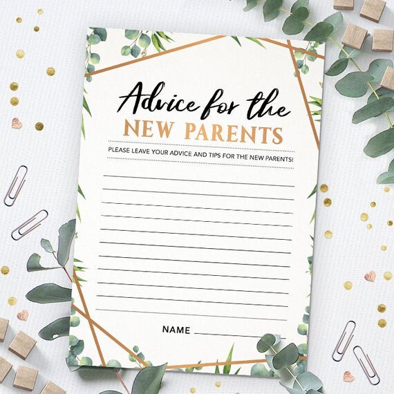 Advice for the New Parents Baby Shower Game Printable Baby - Etsy