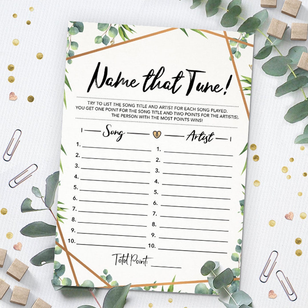 Name That Tune, Baby Shower Music Game, Printable, Baby Shower Games ...