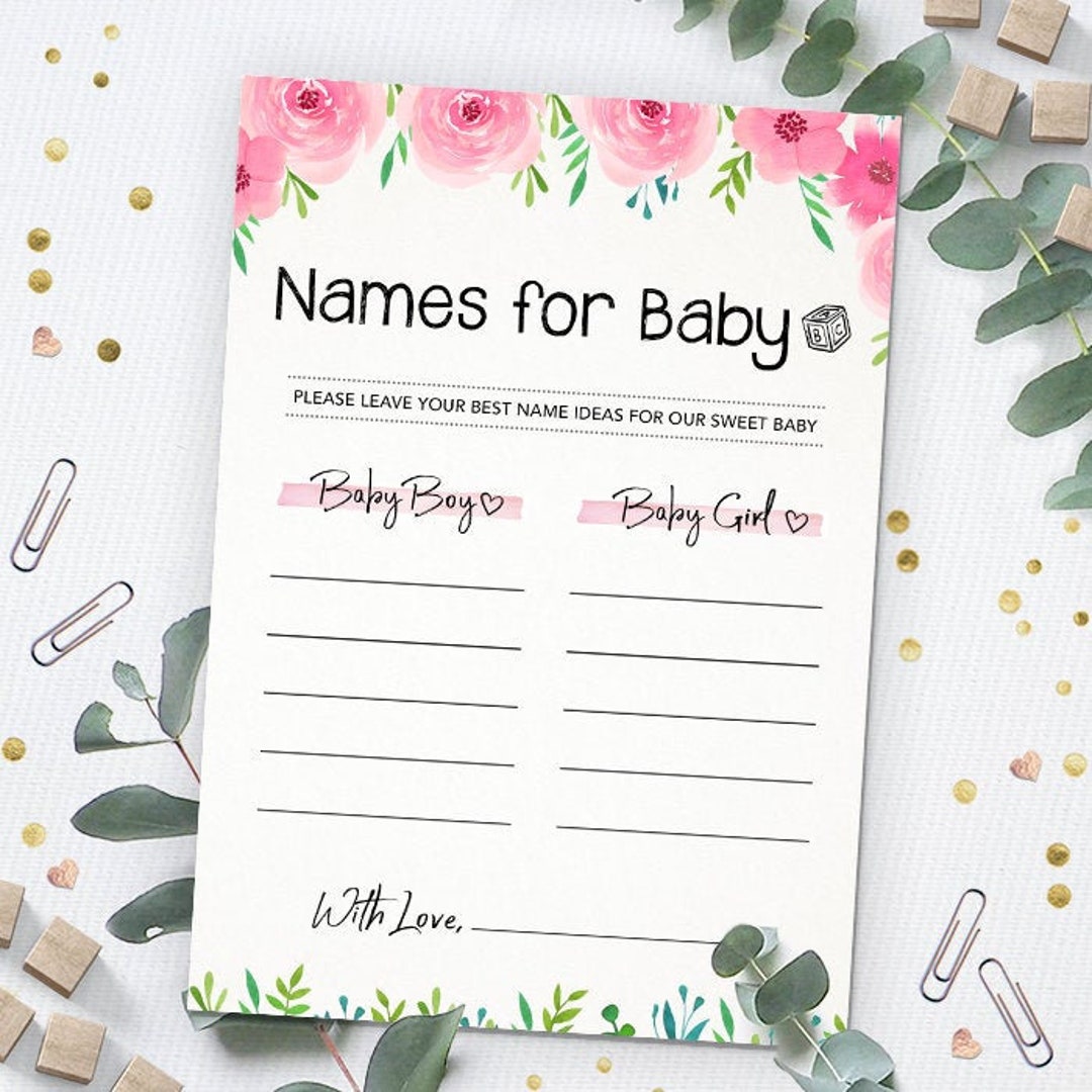 Names for Baby Baby Shower Game Memory Card Name - Etsy