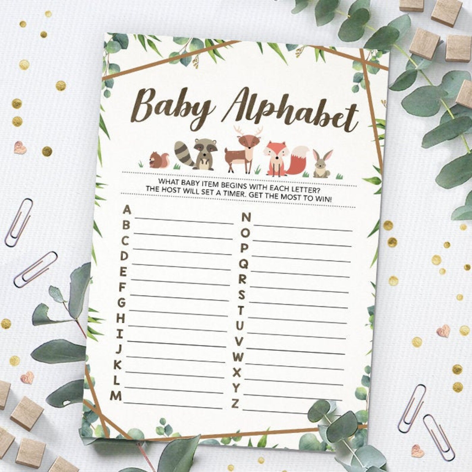 Baby Alphabet Baby ABC Game Baby Shower Game Printable - Etsy