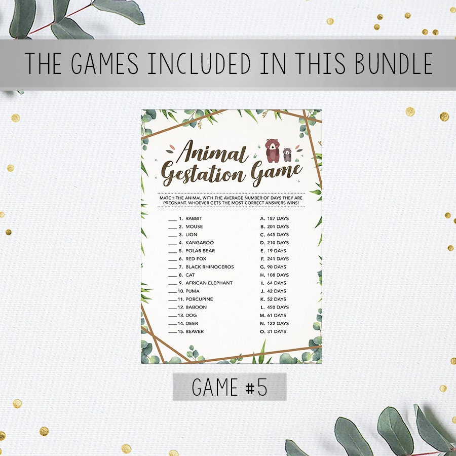 Shower Game Bundle Baby Shower Games Printable Instant - Etsy