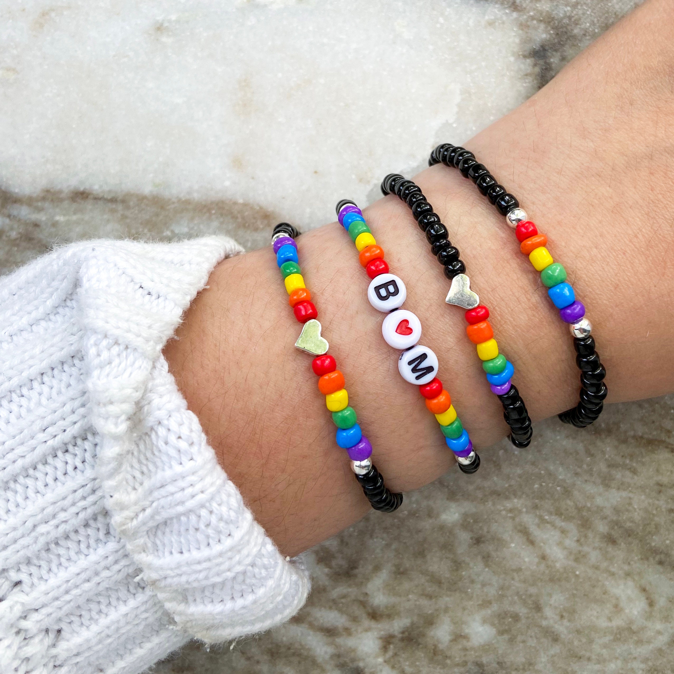 Lgbt Pride Bracelet Custom Beaded Bracelet Customized Gay Etsy