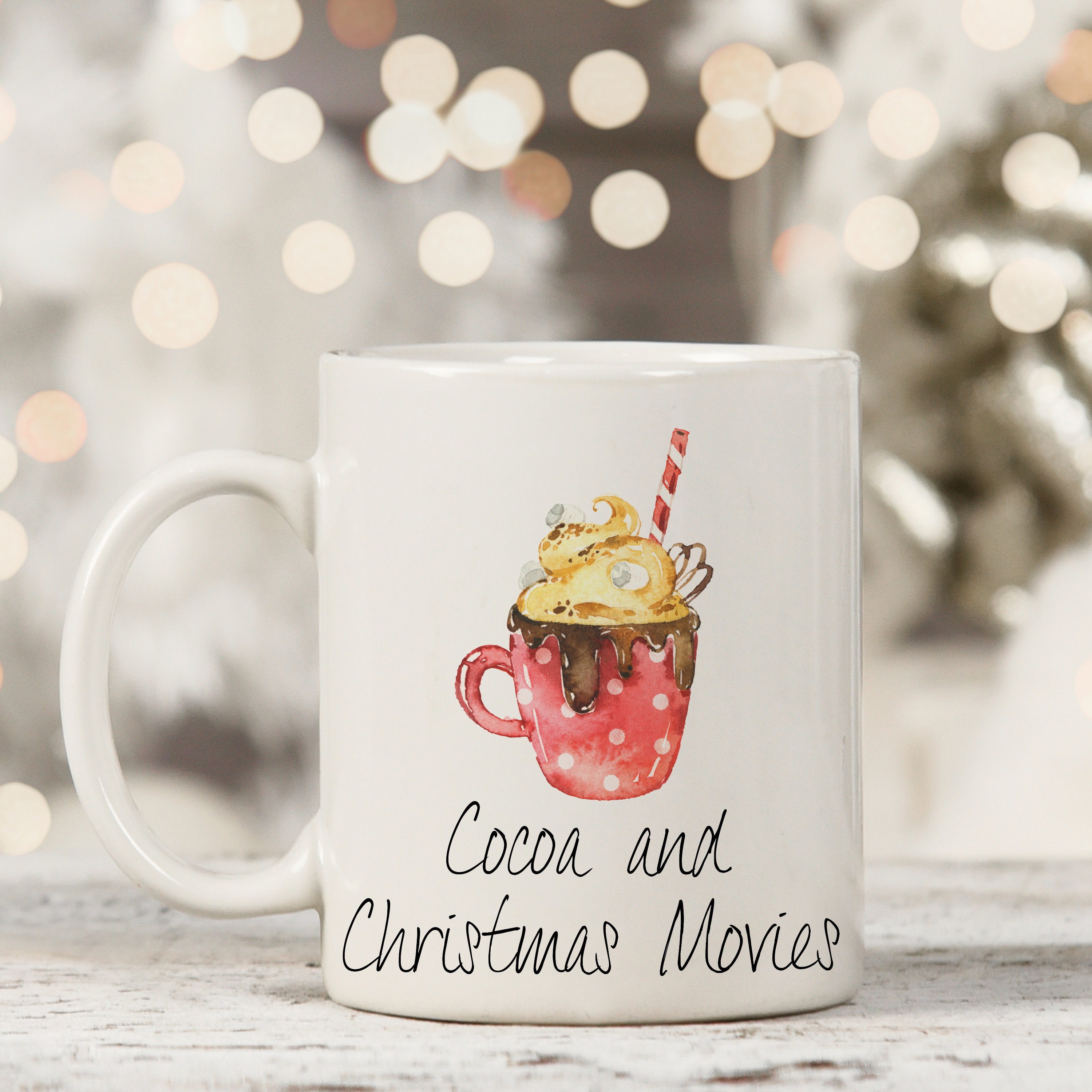 Hot Cocoa Mug Hot Cocoa and Christmas Movies Christmas Mug - Etsy